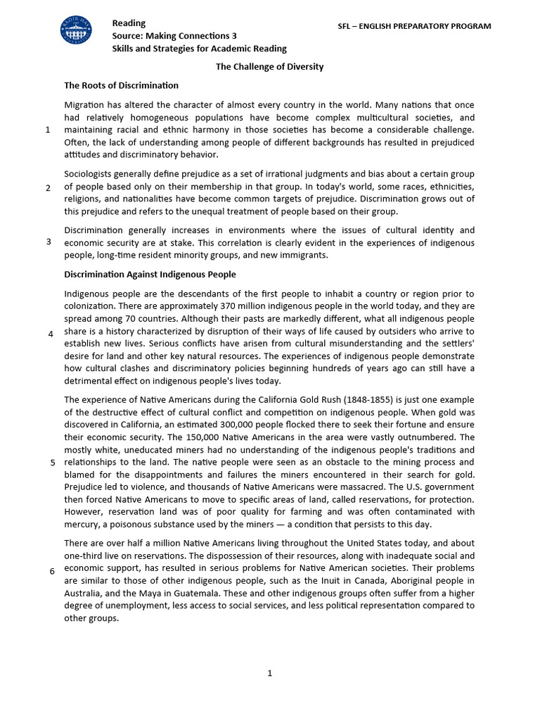 Reading-The Challenge of Diversity | PDF | Affirmative Action | Immigration