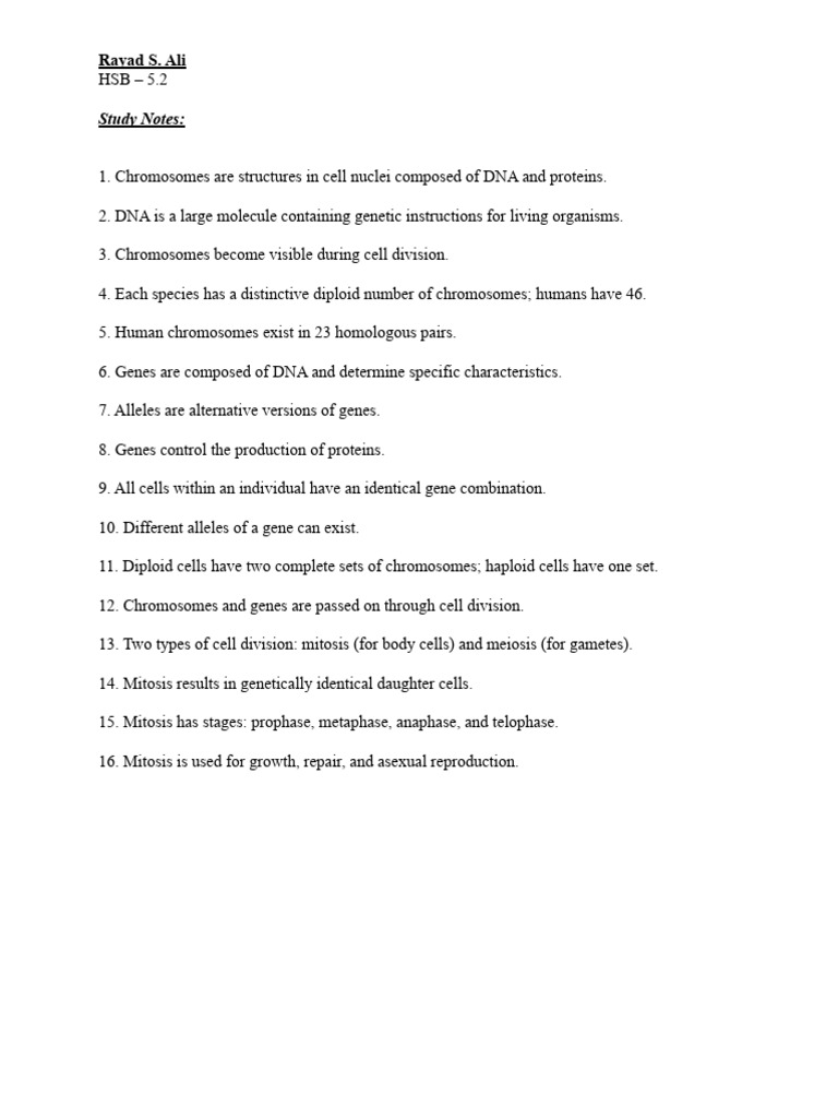 HSB - Study Notes | PDF | Science & Mathematics