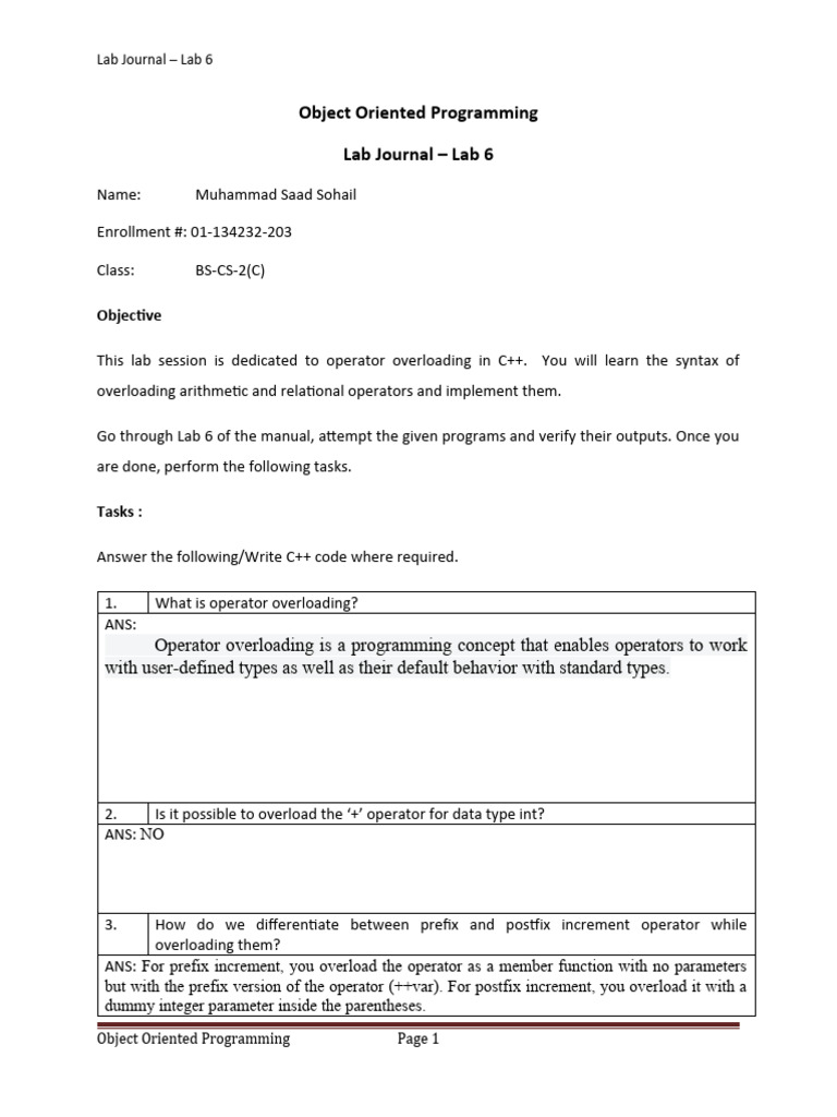 OOP Assignment 6 | PDF | Method (Computer Programming) | C++ OOP Assignment 6 | PDF | Method (Computer Programming) | C++
