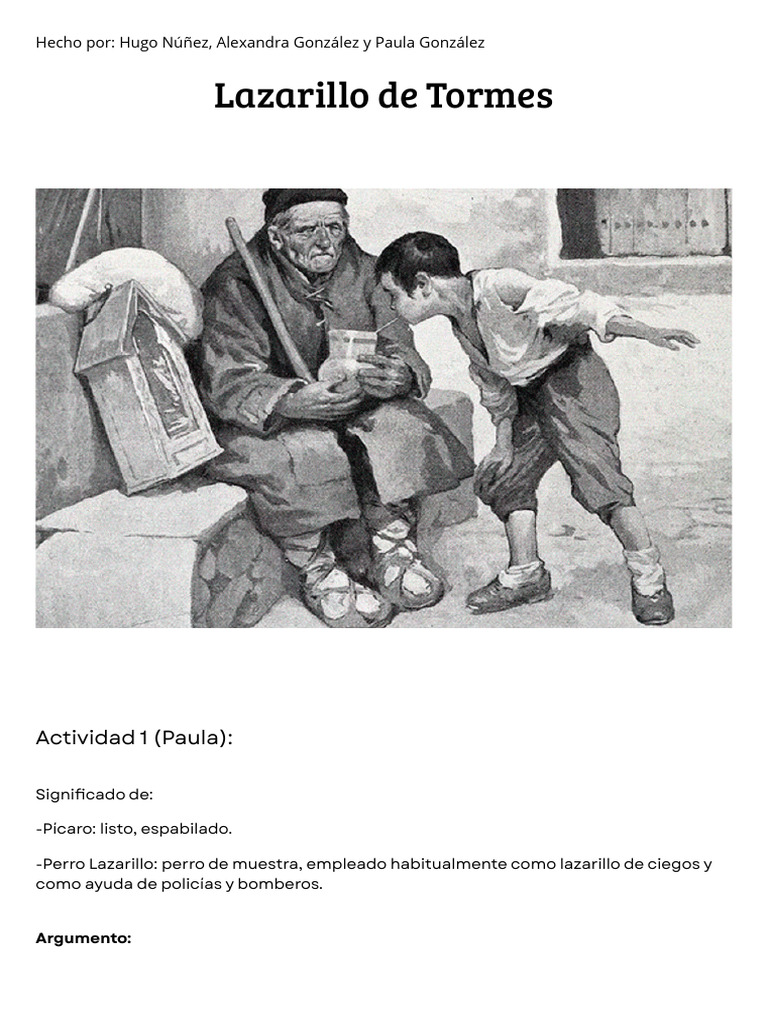 Lazarillo de Tormes | PDF | Novelas picarescas