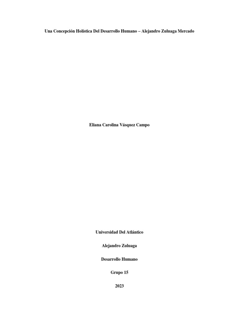 Ensayo de Concepción Holistica | PDF | Humano | Moralidad