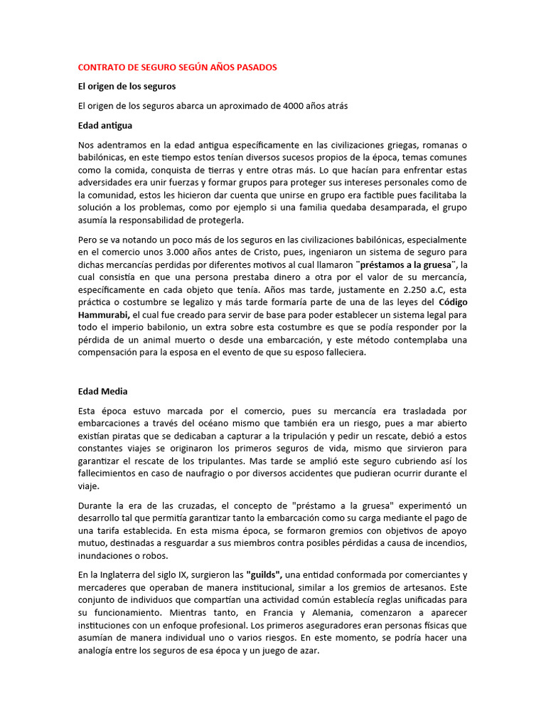 Contrato de Seguros | PDF | Seguro | Reaseguro
