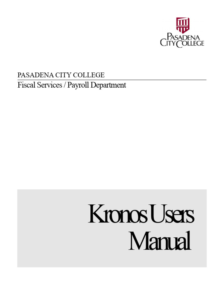 Kronos Users Manual | PDF | Password | Login