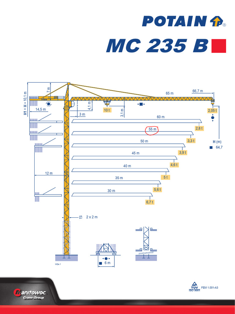 Potain _MC_235B_Tower_Crane | PDF | Crane (Machine) | Transport ...