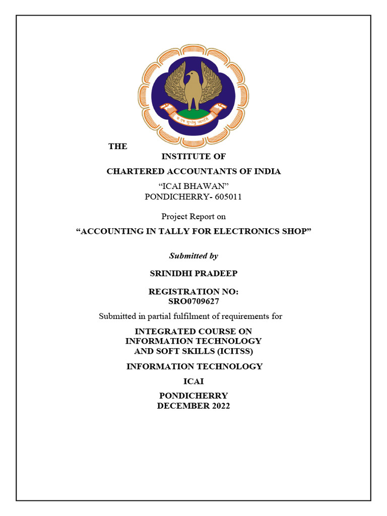 Tally Project | PDF | Balance Sheet | Debits And Credits