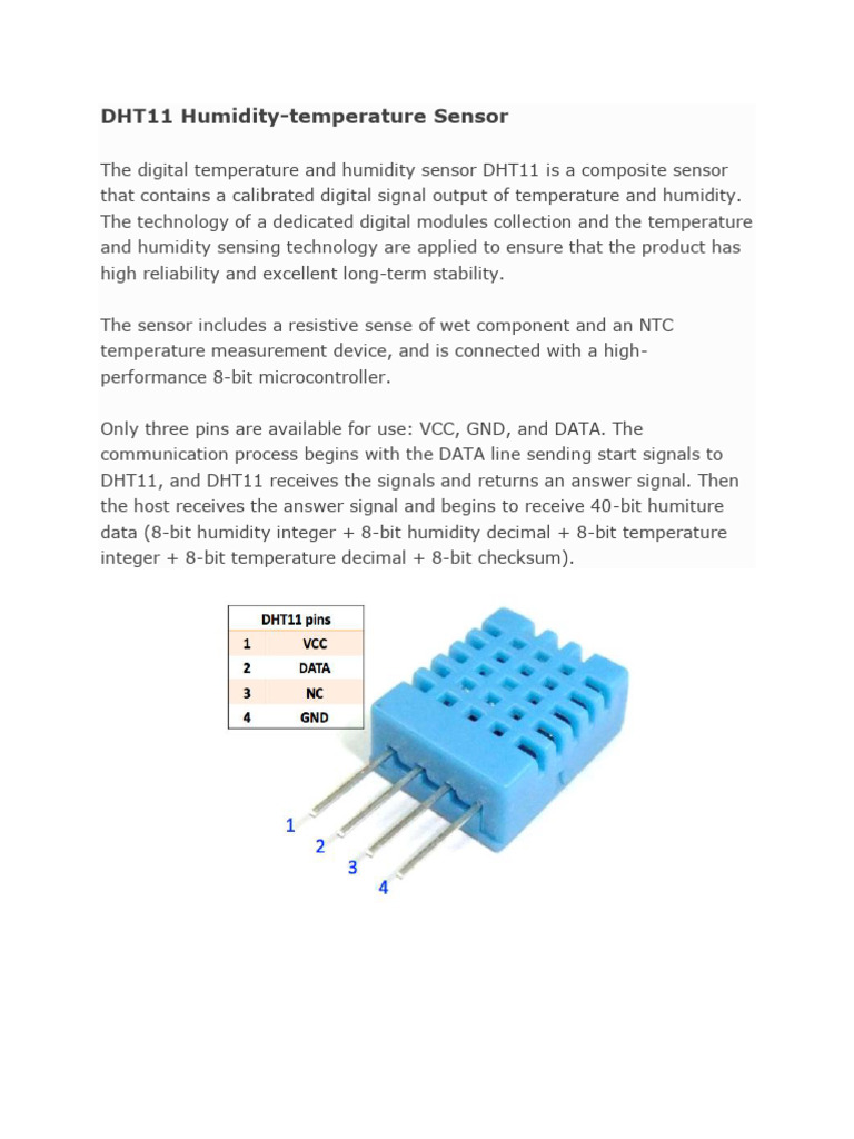 DHT11 | PDF | Humidity | Sensor