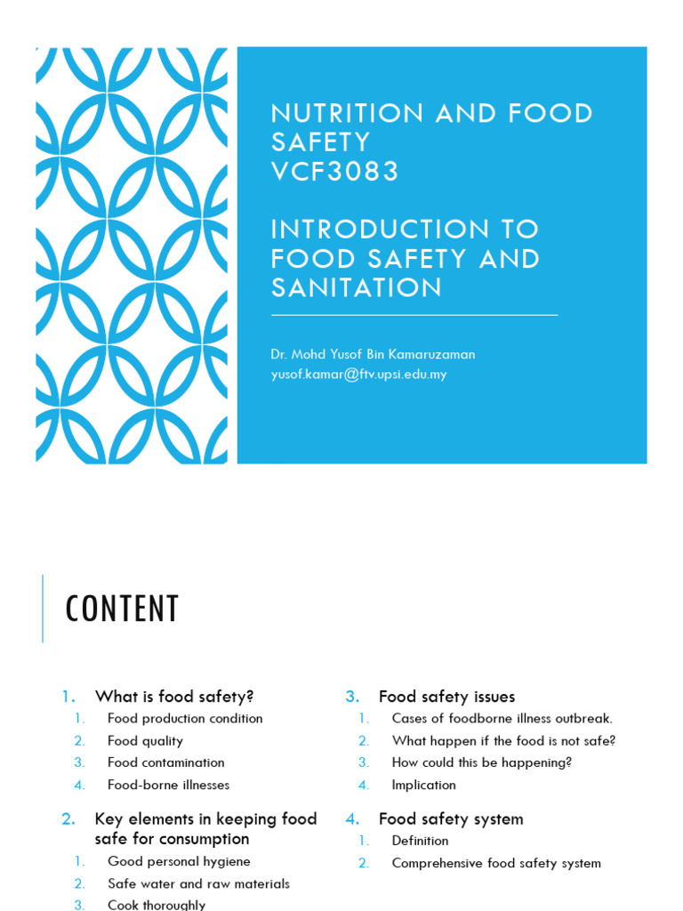 1_ Introduction to Food Safety | Download Free PDF | Food Safety ...