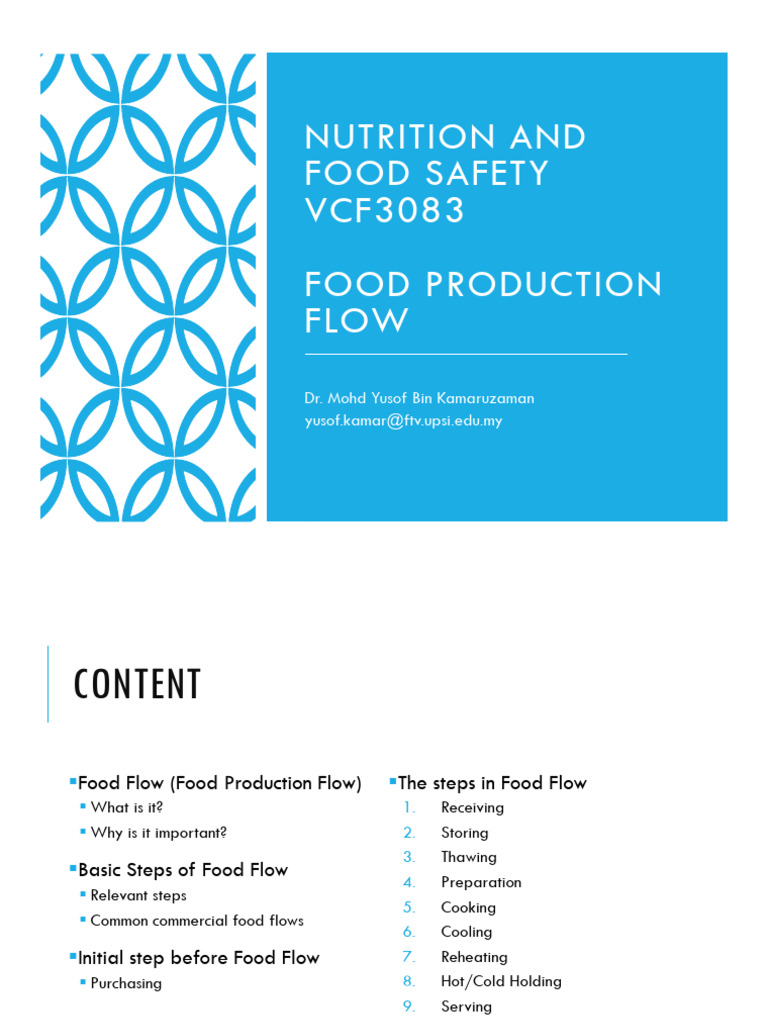 4 - Food Flow | PDF | Food Safety | Refrigerator