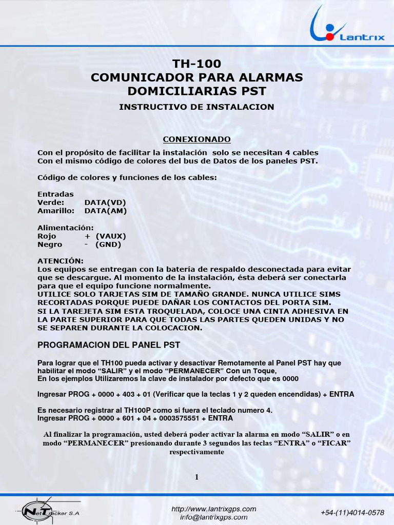 Manual TH100P | PDF | Diodo emisor de luz | Telecomunicaciones