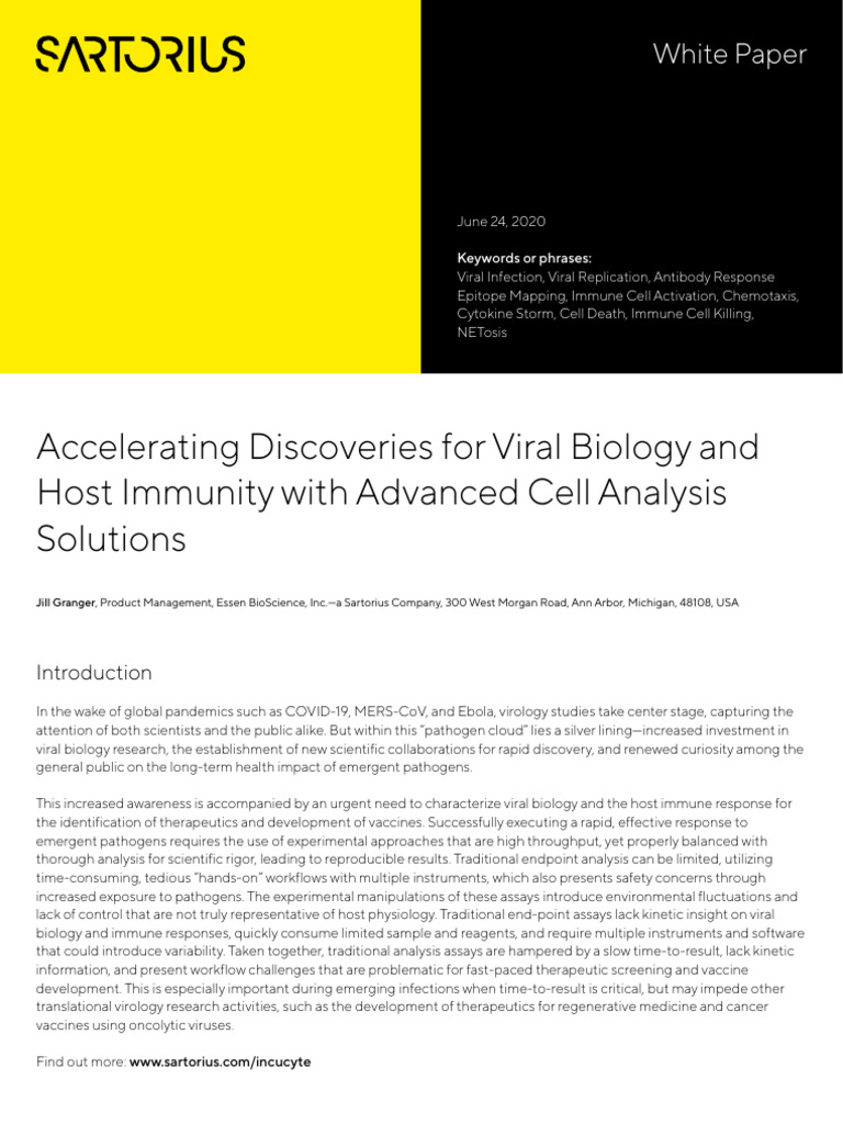 White Paper Virology Literature Review 2020 en L Incucyte Sartorius ...