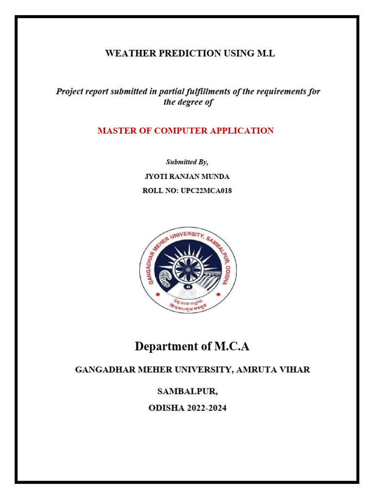 WEATHER FORCASTING SYSTEM | PDF