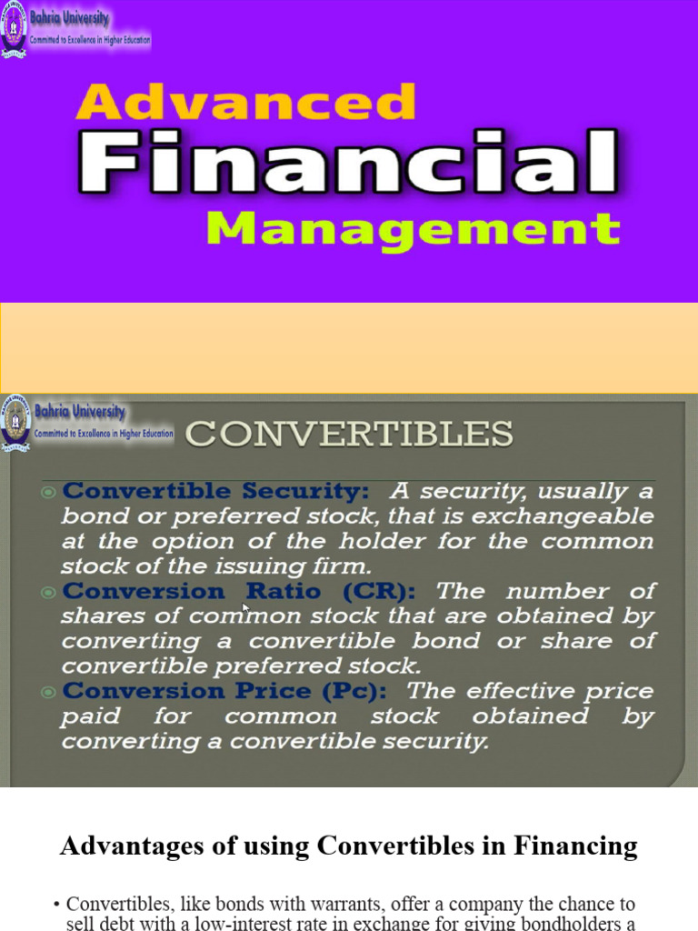 Lecture - 3 Convertibles 26022024 100743am | PDF | Bonds (Finance) | Stocks