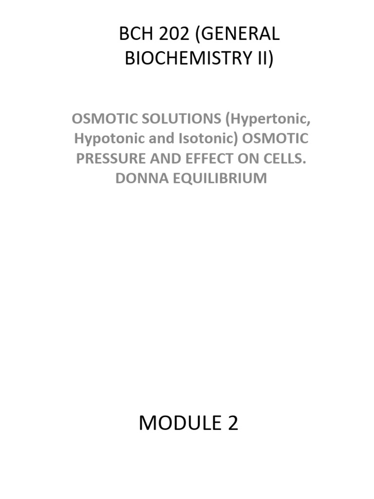 BCH 202 Module 2 | PDF | Chemical Equilibrium | Analytical Chemistry