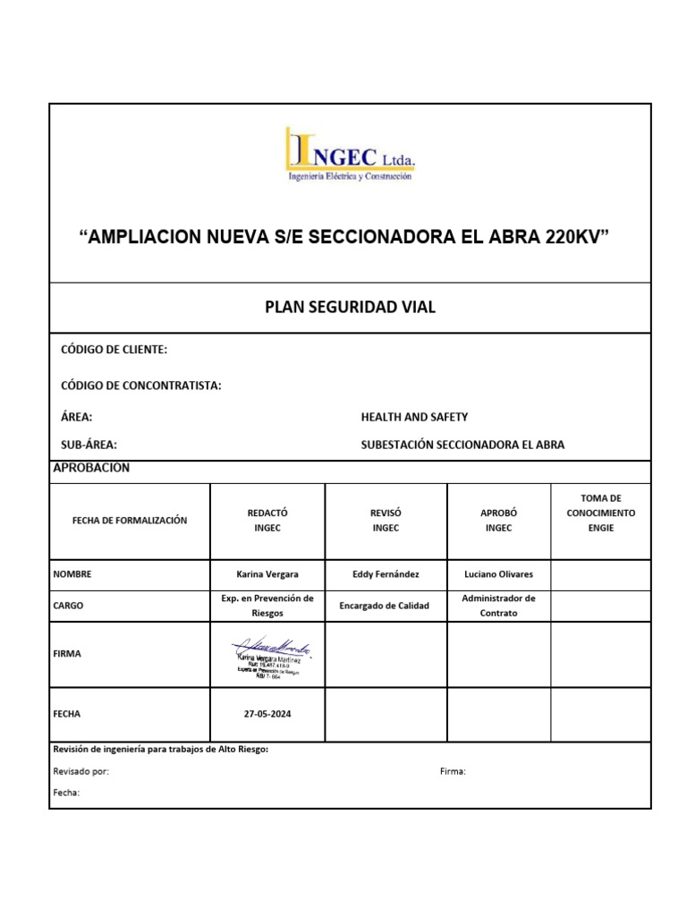 Plan de Seguridad Vial | PDF | Licencia de conducir | Evaluación de impacto ambiental
