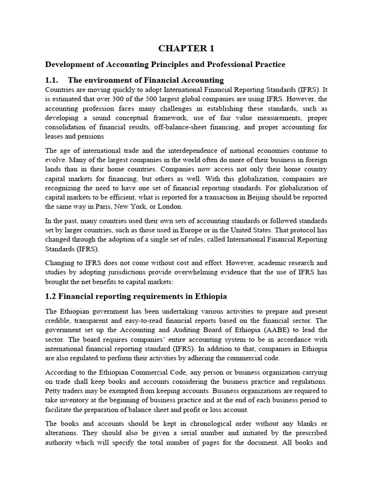 Ifa Chapter 1 | PDF | International Financial Reporting Standards | Historical Cost