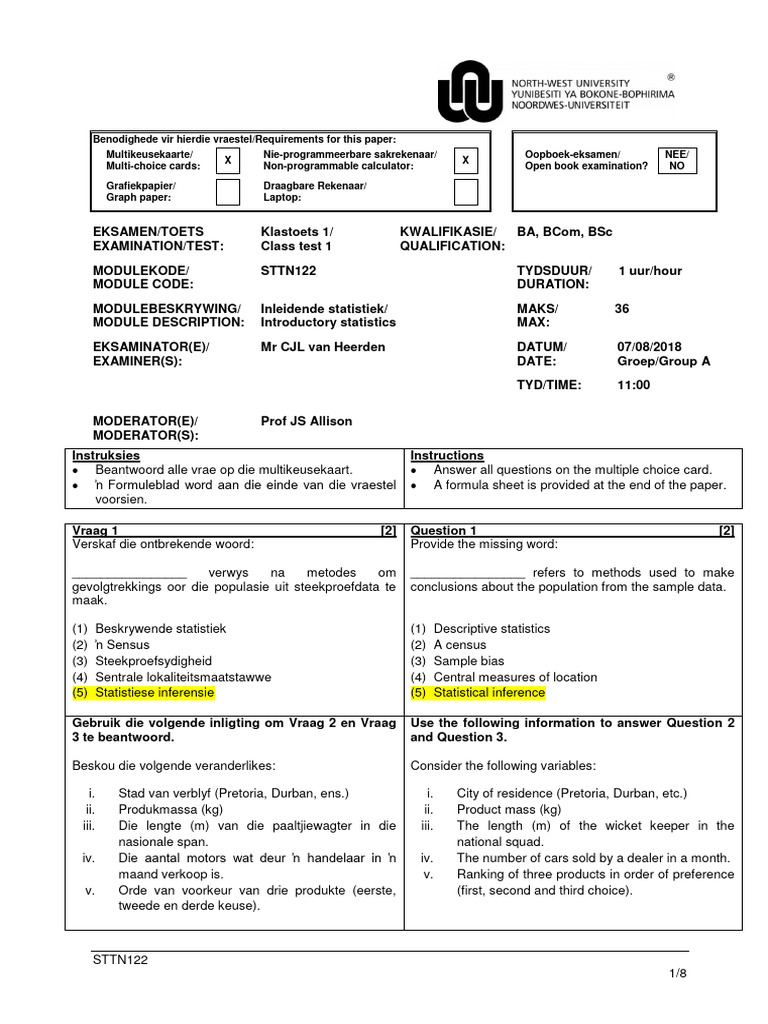 2018 - Class Test 1 | Download Free PDF | Electronics | Information And ...