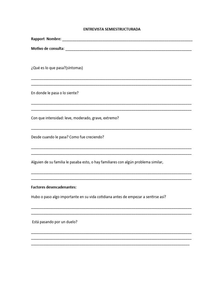 Entrevista Semiestructurada | PDF | Sicología | Ciencias del comportamiento
