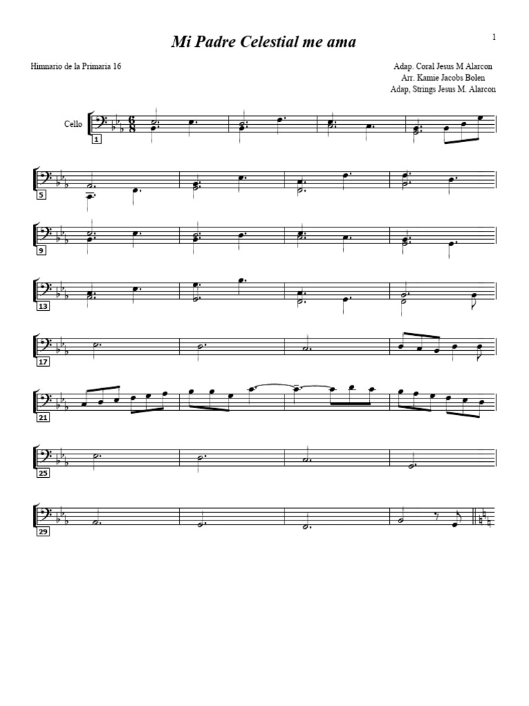 CELLO MI PADRE CELESTIAL ME AMA | PDF