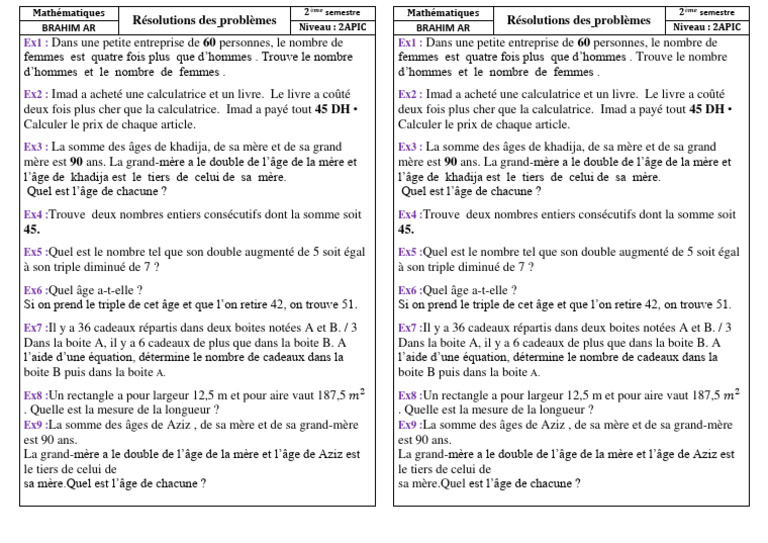 Résolutions de problèmes mathématiques | PDF | Mathématiques