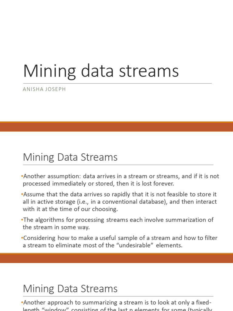 Module 3 Mining Data Streams | PDF | Median | Mathematics