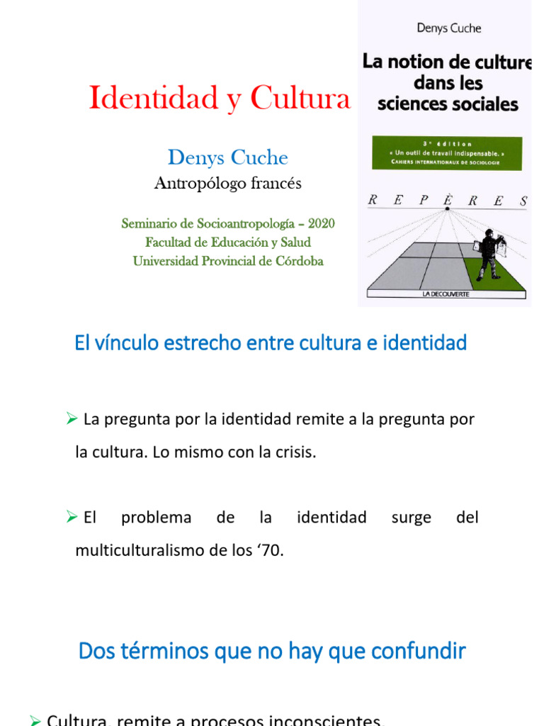 Identidad y Cultura: Perspectivas Antropológicas | PDF | Estado ...
