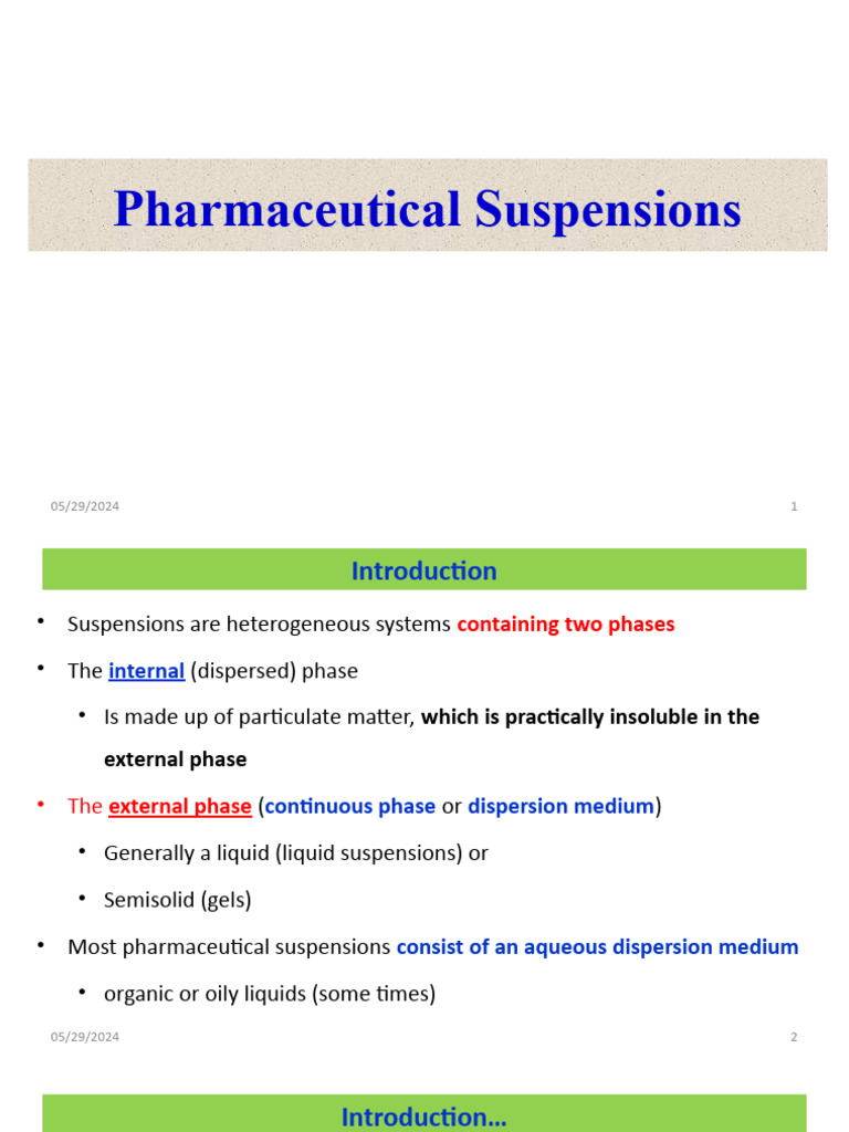 Pharmaceutical Suspension Overview | PDF | Suspension (Chemistry ...