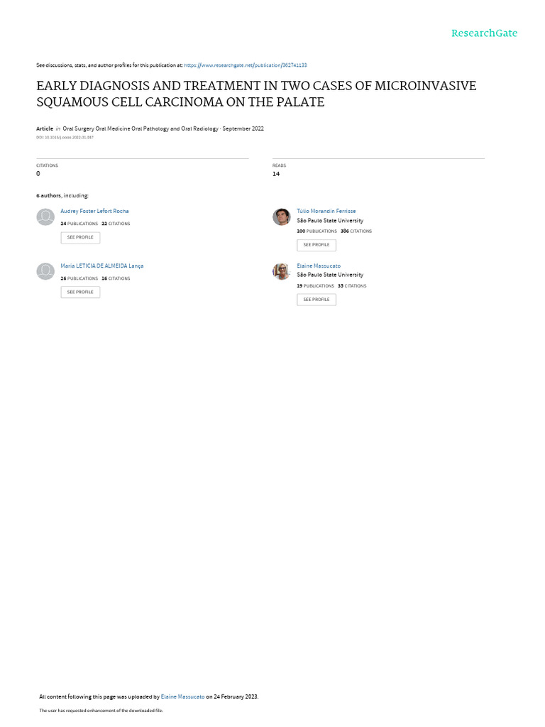 Microinvasive SCC Diagnosis and Treatment | PDF | Medical Diagnosis ...