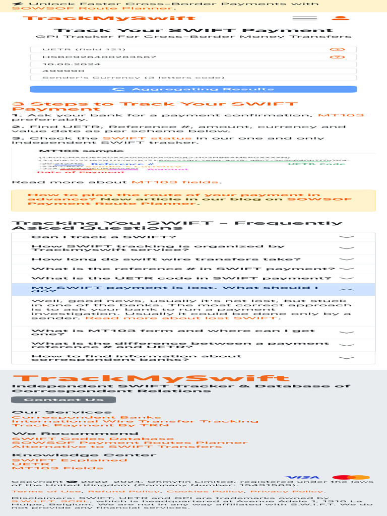 GPI Tracker Track Your SWIFT Payment Online | PDF