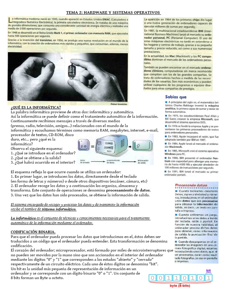 Tema Hardware y Software | Descargar gratis PDF | Hardware de la computadora | Almacenamiento de ...