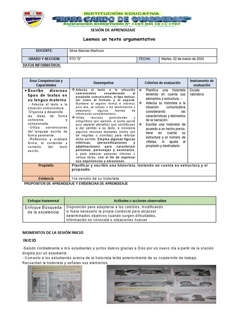 Sesion Escriben Historietas y Tipos de Mapas | Descargar gratis PDF ...