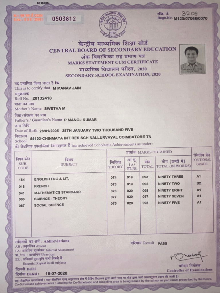 Cbse 10th Results Manav | PDF | Government Of India | Domestic Policy