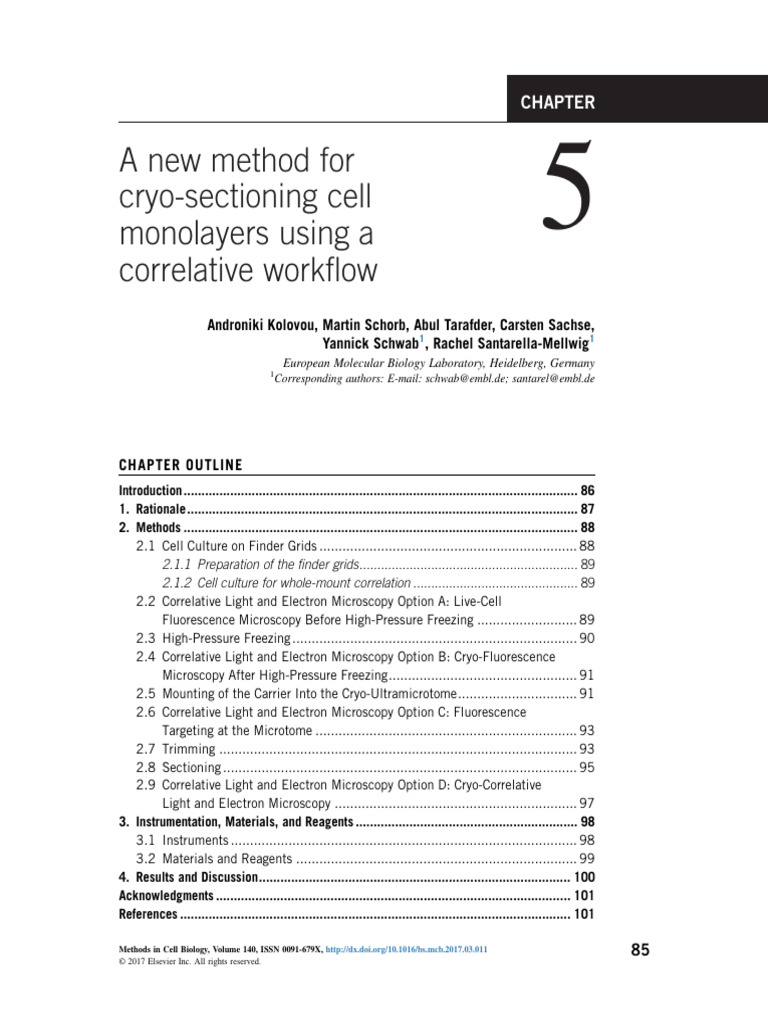 Chapter 5 - A New Method For Cryo Sectioning Cell Monola - 2017 - Methods in Cel | PDF ...