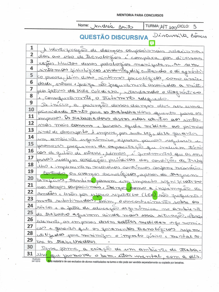 ANDREA BRITO - Simulado - Cilco 3 | PDF
