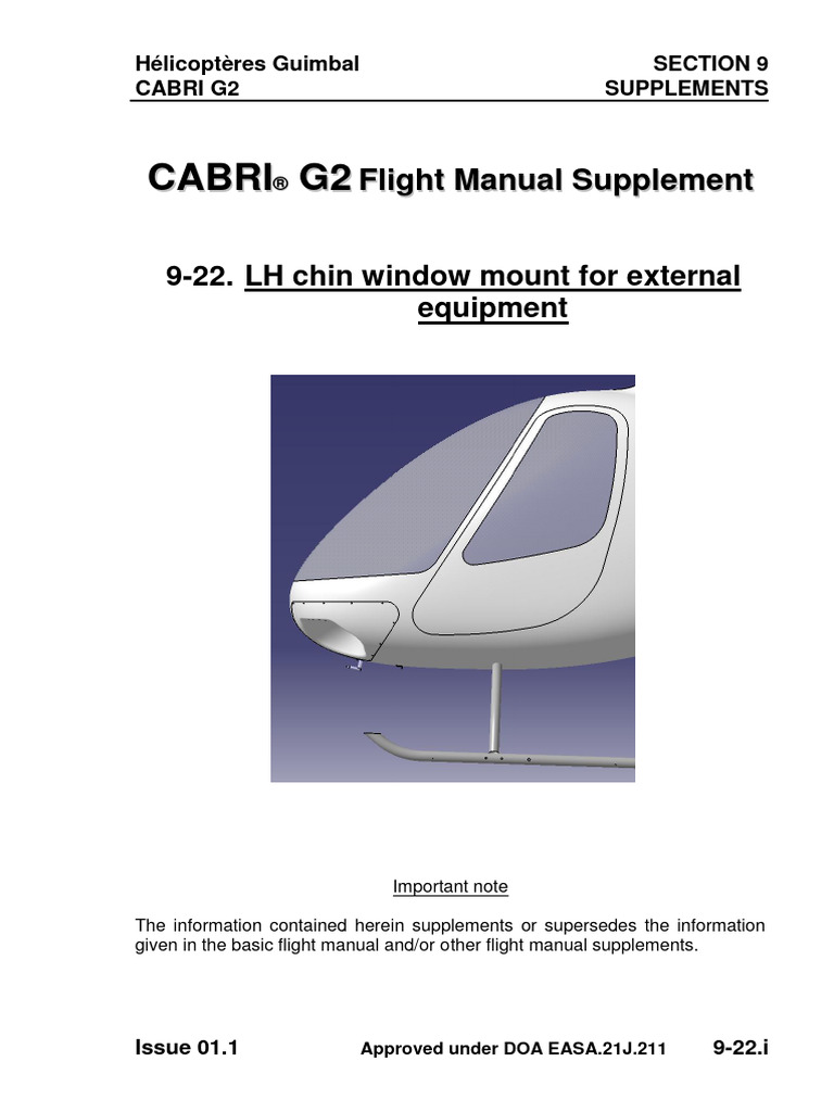 J40-922 Issue 01.1 - Cabri G2 Flight Manual Supplement - LH Chin Window ...