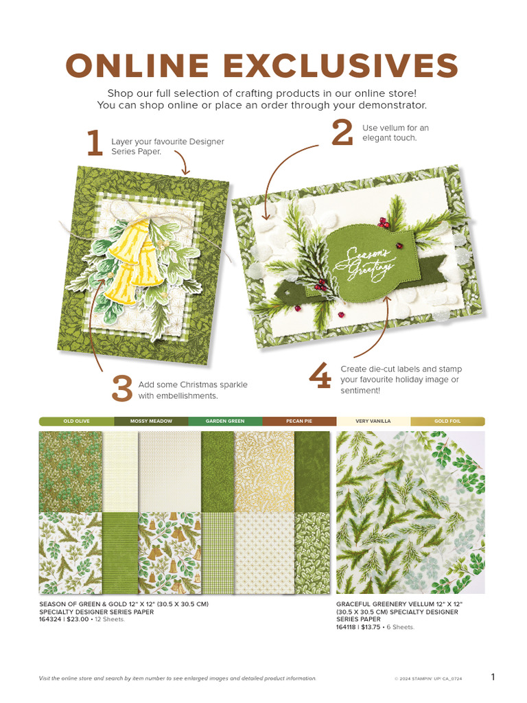 Stampin Up Online Exclusives Flyer | PDF
