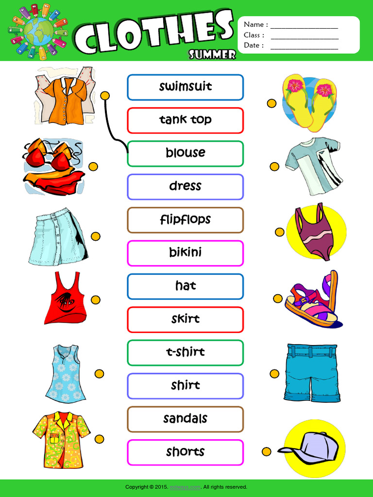 Summer Worksheet Clothes | PDF | All Rights Reserved | Dress Codes