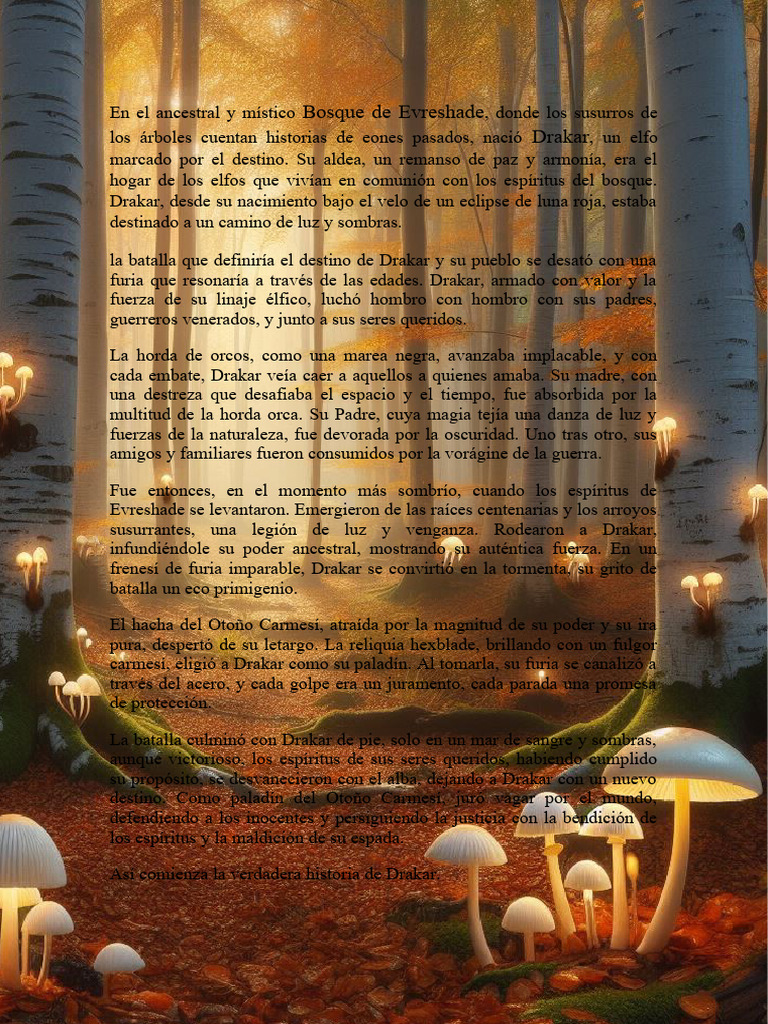 Drakar: El Paladín del Otoño Carmesí | PDF