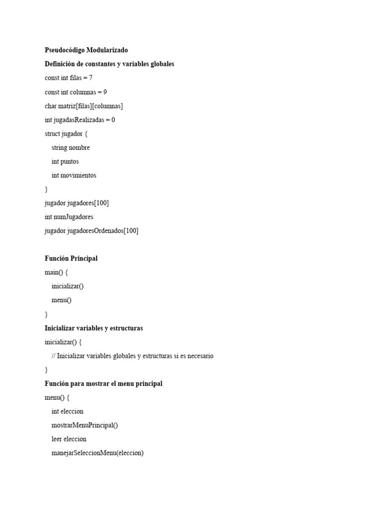 Pseudocodigo Modularizado | PDF | Programación de computadoras | Ingeniería de software