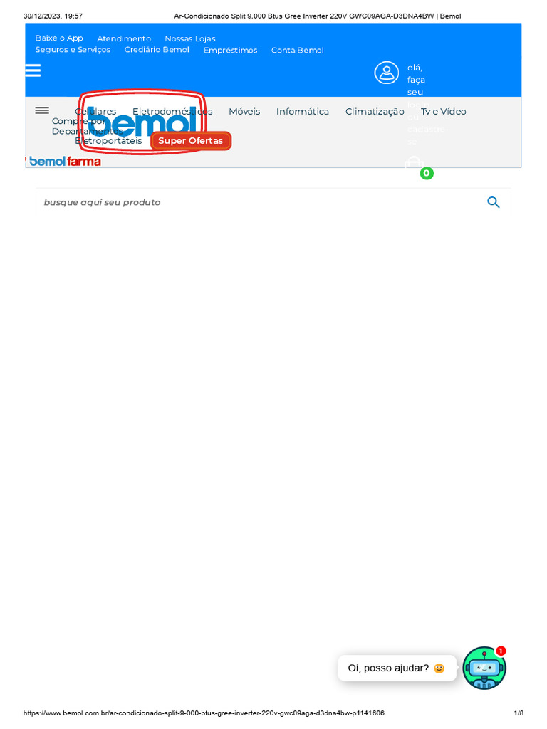 Ar-Condicionado Split 9.000 Btus Gree Inverter 220V GWC09AGA-D3DNA4BW - Bemol | PDF | Ar ...