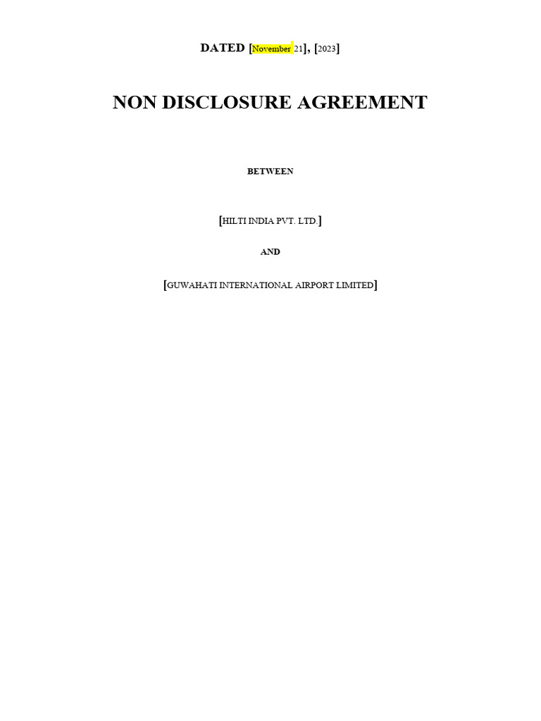 NDA - Sample | PDF | Confidentiality | Information