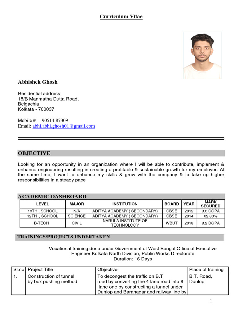 Abhishek Ghosh Resume | PDF | Kolkata