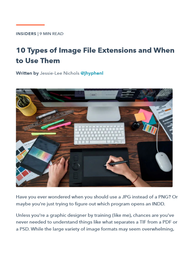 10 Types of Image File Extensions and When To Use Them | PDF