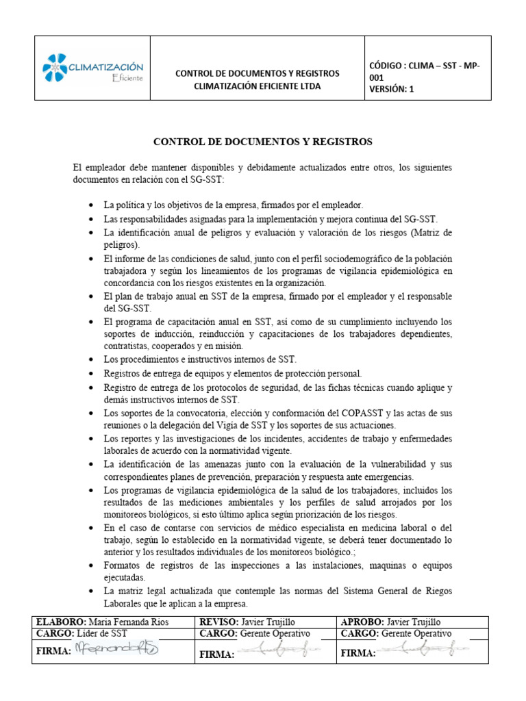 Anexo 20. Control de Documentos y Registros | PDF | Vigilancia