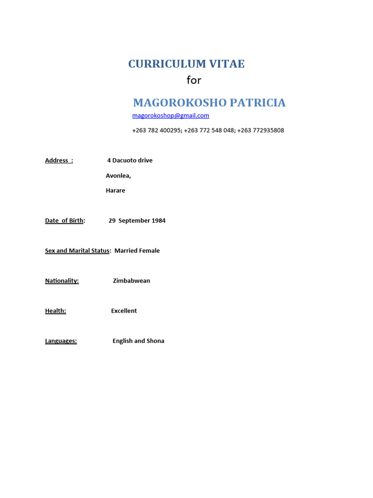 Communications Officer CV | PDF | Zimbabwe | Mass Media