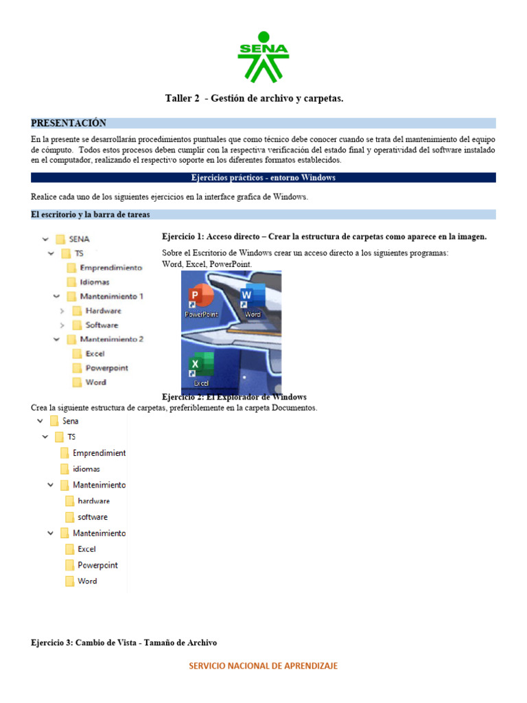 TALLER 2 Gestion de Archivo y Carpetas. | PDF | Archivo de computadora | Microsoft Word