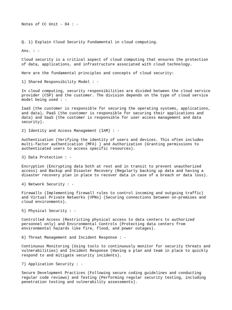 CC Unit - 04 | PDF | Cloud Computing | Security