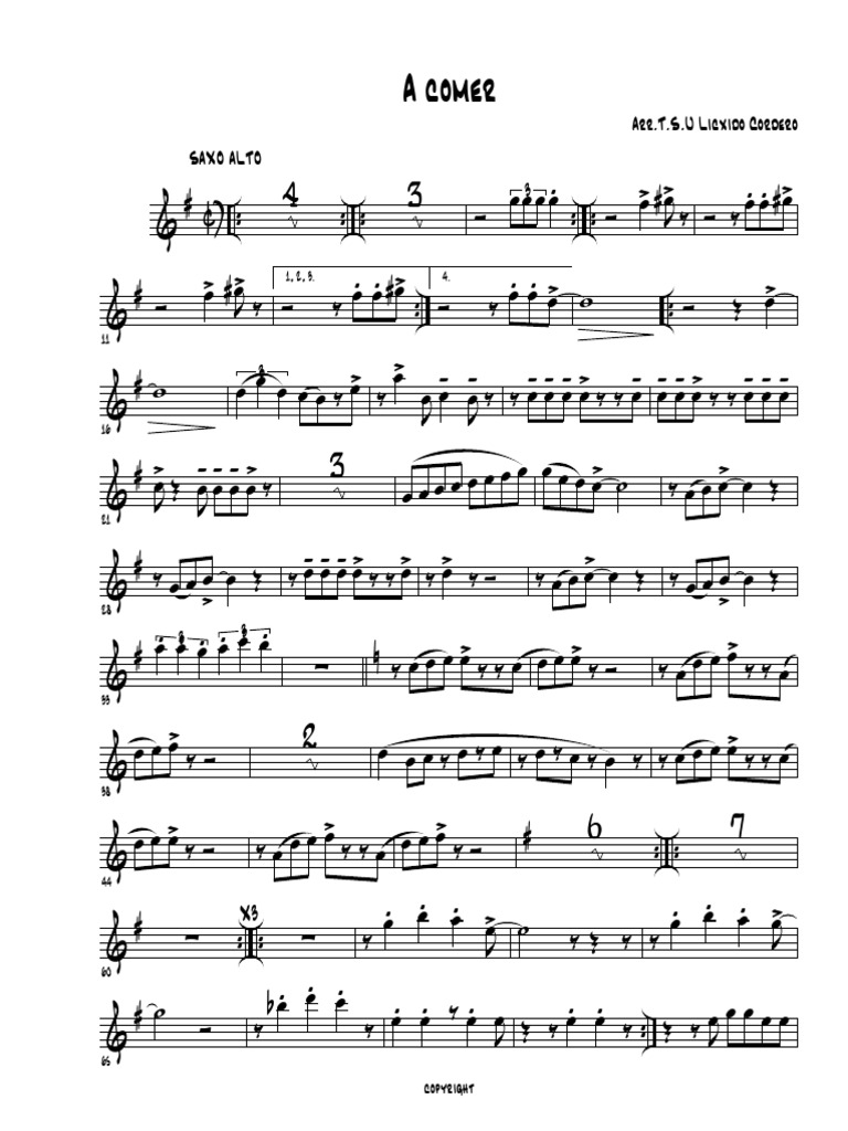 A Comer - Alto Sax. | PDF