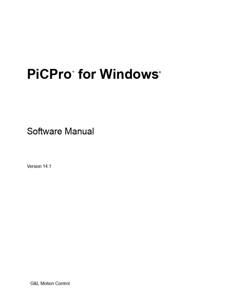 M1301-7003 14.1 PiCPro SoftwareManual | PDF | Microsoft Windows ...