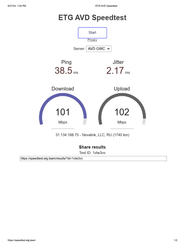 AVD Speedtest | PDF