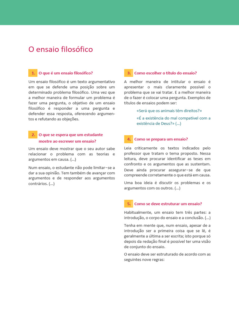 Como Escrever um Ensaio Filosófico | PDF | Argumento